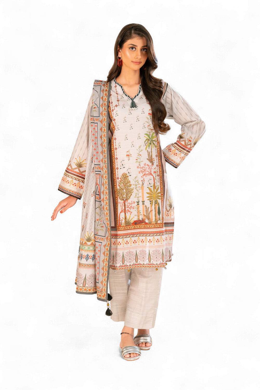 3 Piece Printed Khaddar Suit with Dupatta SD-52214 | GulAhmed - uae ...