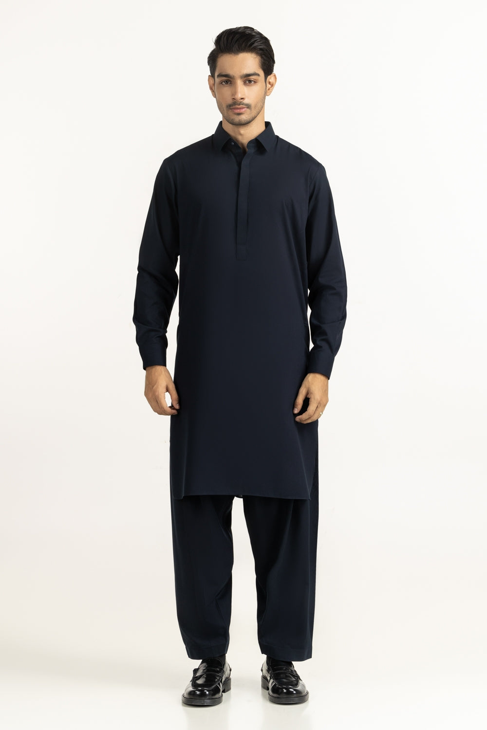 Navy Blue Regular Fit Basic Suit for Men | Gul Ahmed - uae.gulahmedshop.com