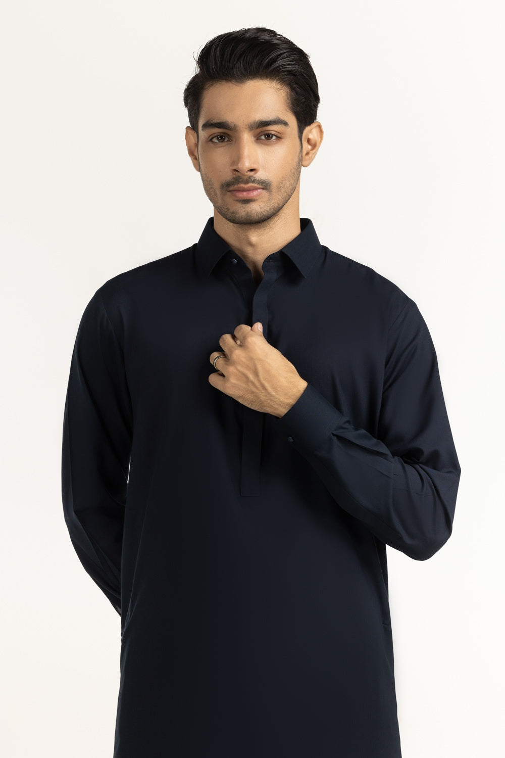 Navy Blue Regular Fit Basic Suit for Men | Gul Ahmed - uae.gulahmedshop.com